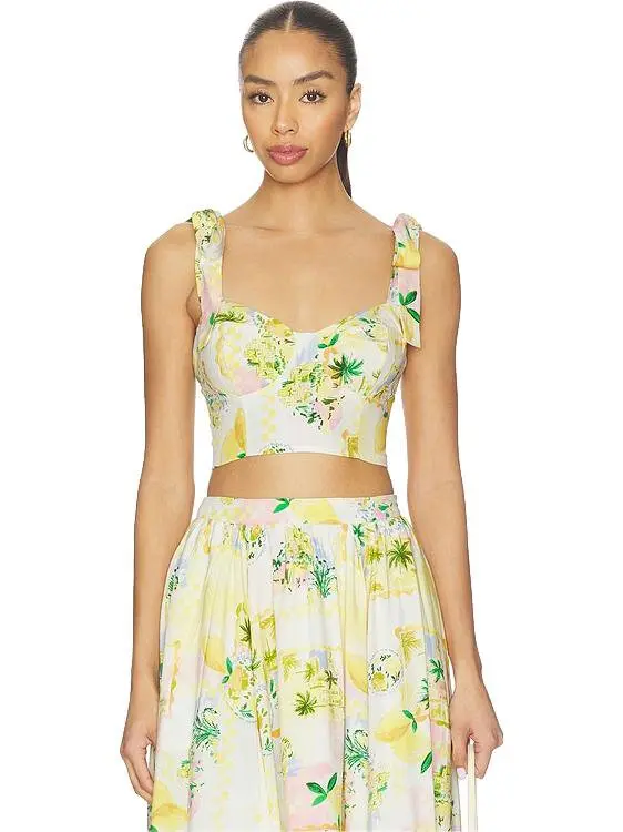 Astr The Label Kaleigh Cropped Top - Lemon Paradise