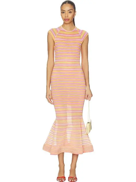 Simkhai Danica Knit Midi Dress - Citrus Multi