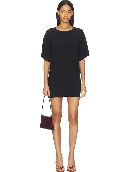 Norma Kamali X Lifestyle Short Sleeve Boxy Mini Dress - Black