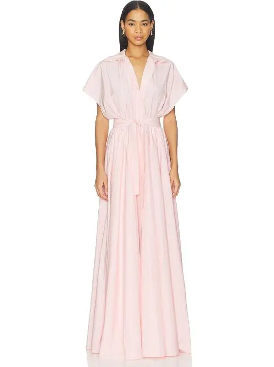 Norma Kamali Super Oversized Nk Shirt Flared Gown - Ballet Pink