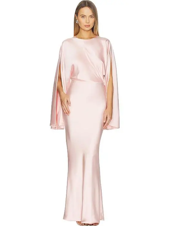 Norma Kamali Reverse Obie Gown With Long Sleeve - Ballet Pink