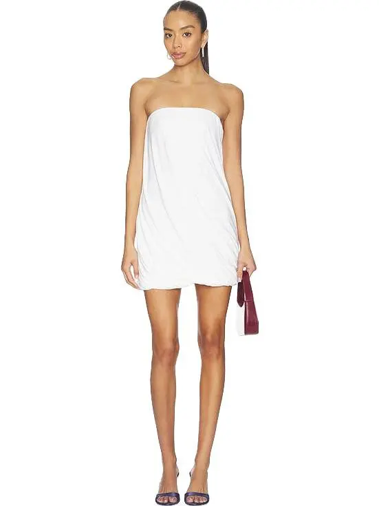Norma Kamali Strapless Twist Mini Dress - Snow White