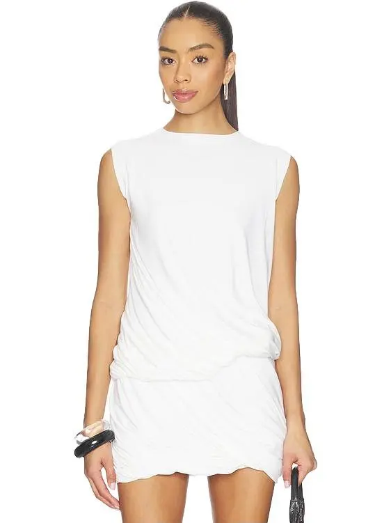 Norma Kamali Sleeveless Twist Top - Snow White
