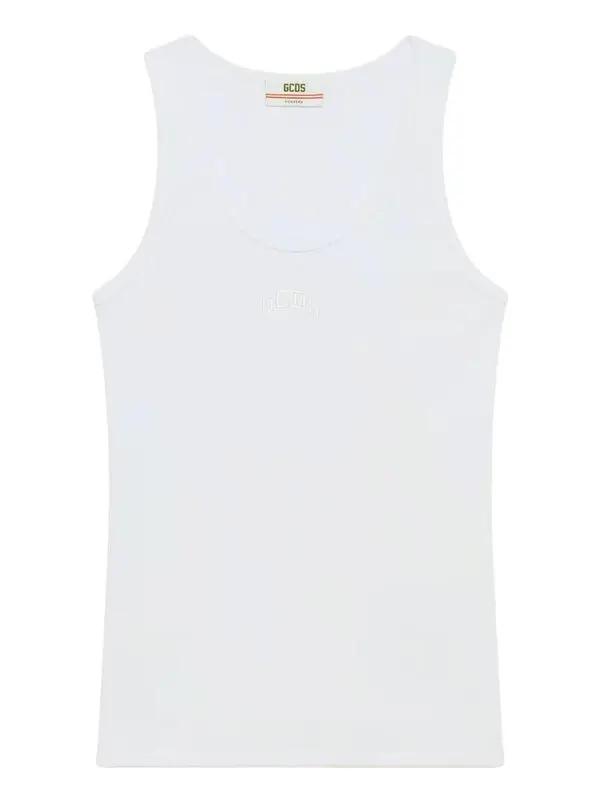 Gcds Ribbed Tank Top - White