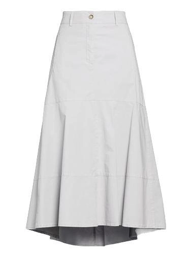 Peserico Midi Skirt In Cotton And Lyocell Blend - Light Grey