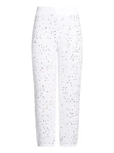 Peserico Straight Leg Knit Pants With Appliqués - White