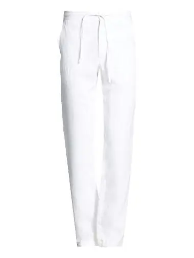 120% Lino Linen Casual Pants - White