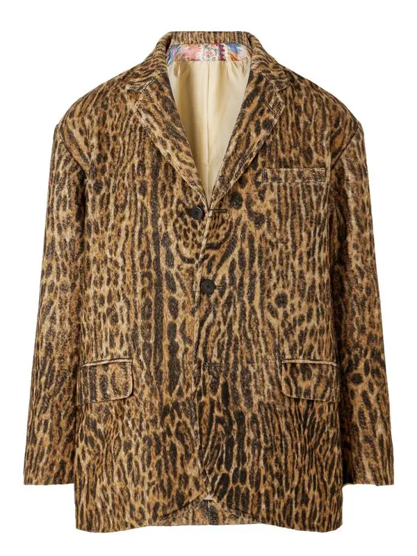Visvim Bowen Leopard-print Silk Blazer - Neutrals
