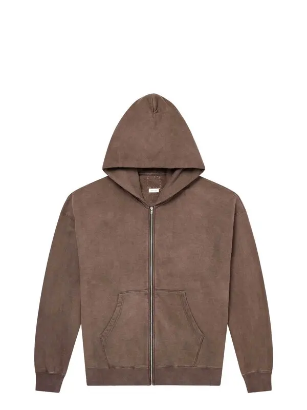 Visvim Jumbo Cotton-jersey Zip-up Hoodie - Brown
