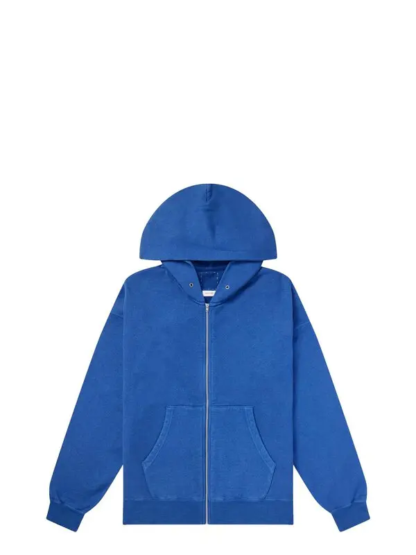 Visvim Jumbo Cotton-jersey Zip-up Hoodie - Blue