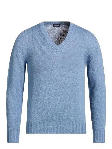 DRUMOHR Cotton V-neck Sweater - Blue