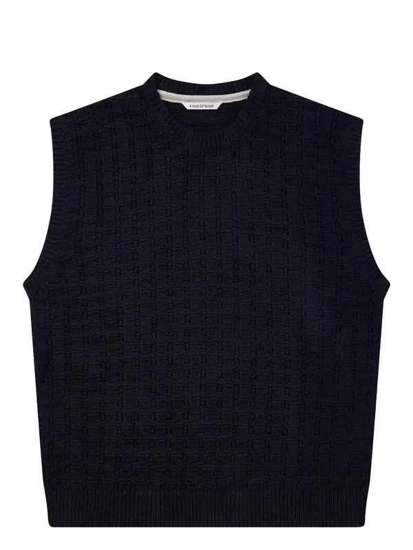 A KIND OF GUISE Tembe Cable-knit Cotton Vest - Black