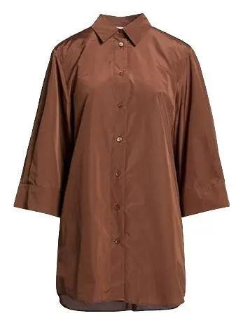 Peserico Long Sleeve Poplin Shirt - Brown