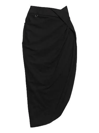 Jacquemus Midi Asymmetric Skirt - Black