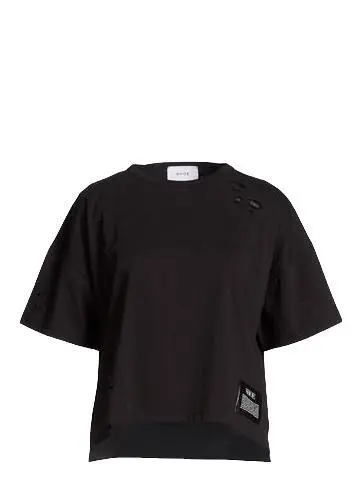 SHOE Cotton Jersey Distressed T-shirt - Black