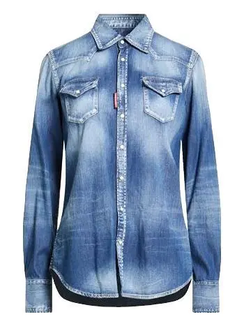 Dsquared2 Denim Shirt With Brand Logo - Blue