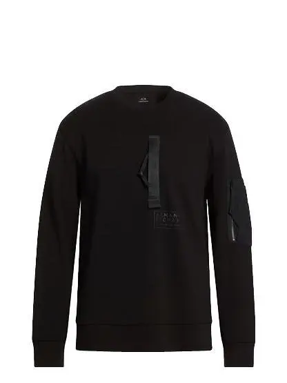 Armani Exchange Sweatshirt In Cotton, Polyester, And Elastane - Black