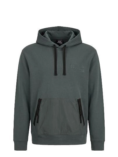 Armani Exchange Hooded Sweatshirt With Brand Logo - Green