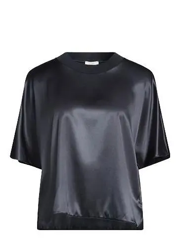 Peserico Satin Top With Piped Trims - Midnight Blue