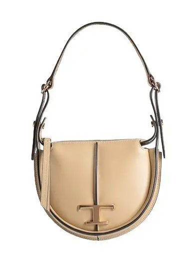 TOD'S Leather Hobo Bag - Beige