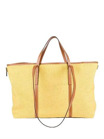 GIANNI CHIARINI Woven Raffia Maxi Tote Bag - Yellow