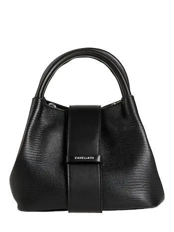 ZANELLATO Lizard-print Leather Handbag - Black