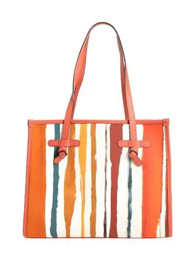 GIANNI CHIARINI Striped Textile Fiber Tote - Orange
