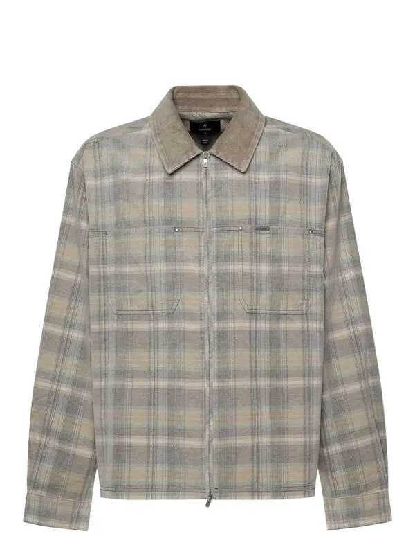 REPRESENT Corduroy Shirt With Check Motif - Grey