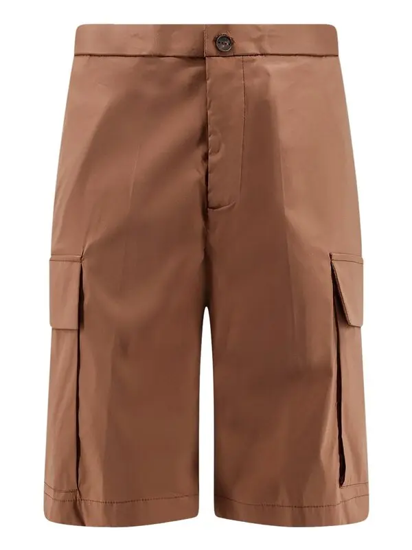 HEVO Cotton Blend Bermuda Shorts - Brown