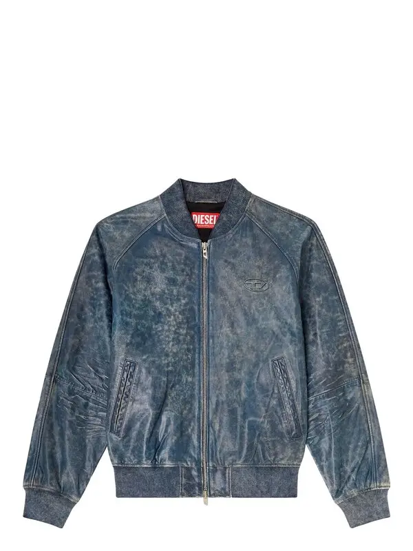 DIESEL® Lcobb Leather Jacket - Blue