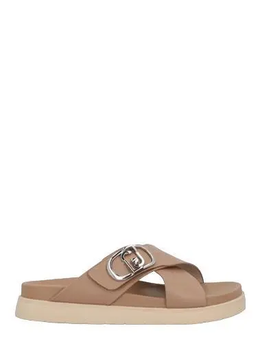 LIU •JO Leather Sandals - Beige