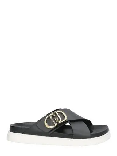 LIU •JO Leather Sandals - Black