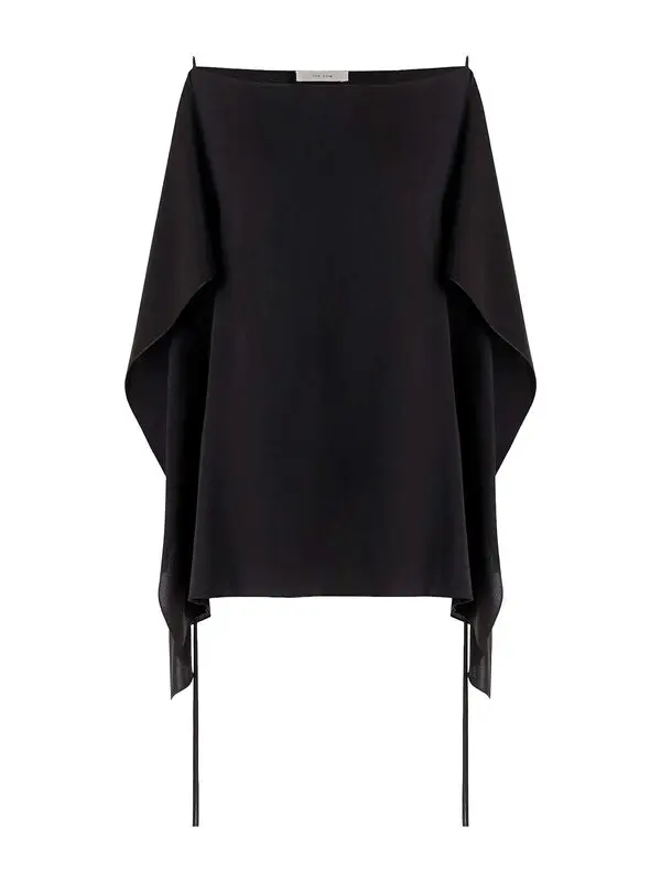 THE ROW Koray Silk Top - Black