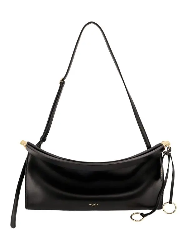 Alaïa East West Medium Leather Shoulder Bag - Black