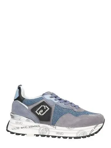 LIU •JO Leather And Textile Chunky Sneakers - Blue