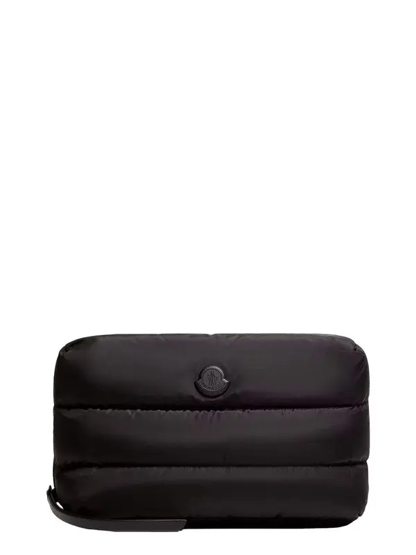 Moncler Nylon Caradoc Beauty Case With Metal Logo - Black