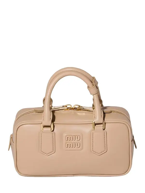 Miu Miu Arcadie Leather Crossbody Bag - Beige
