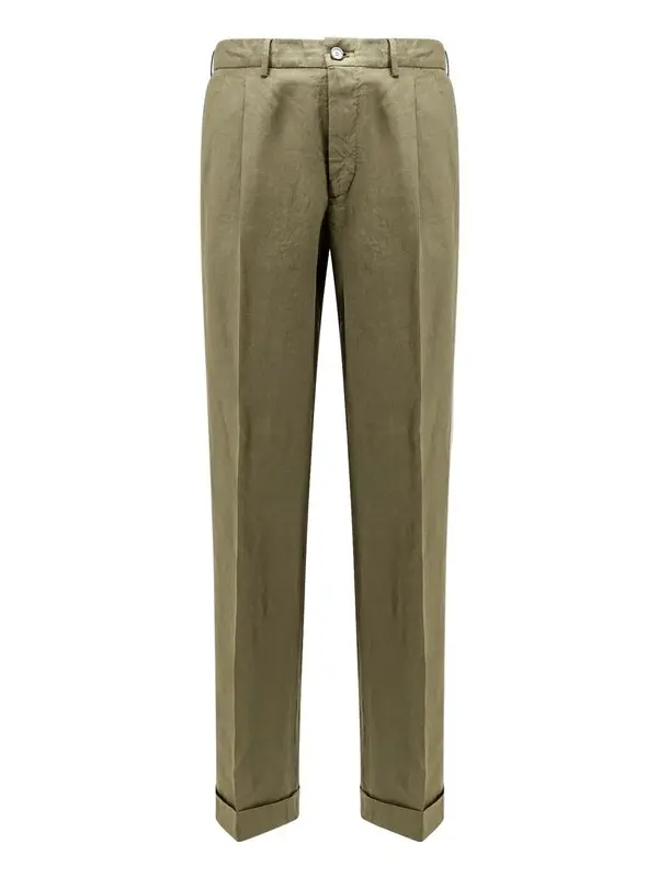 NUGNES 1920 Clarkfu Linen Trousers - Green