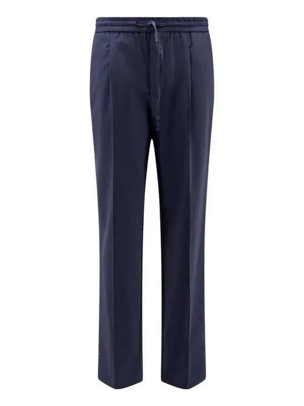 AMARANTO Virgin Wool Blend Trousers - Blue