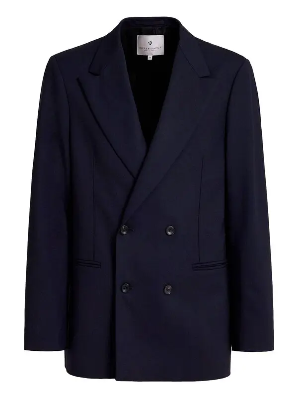 SEVEN GAUGE Virgin Wool Blazer - Blue