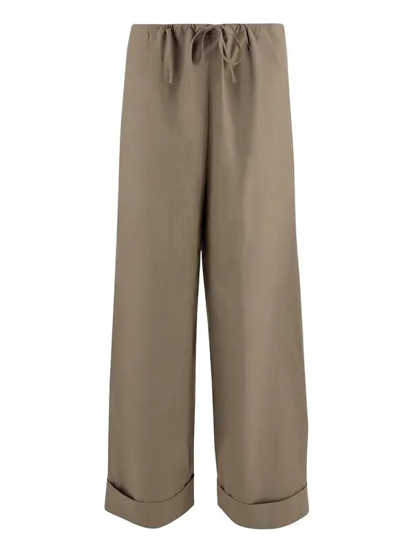 THE ROW Delano Cotton Trousers - Green