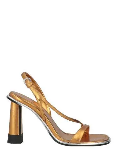 Etro Leather Slingback Sandals - Gold