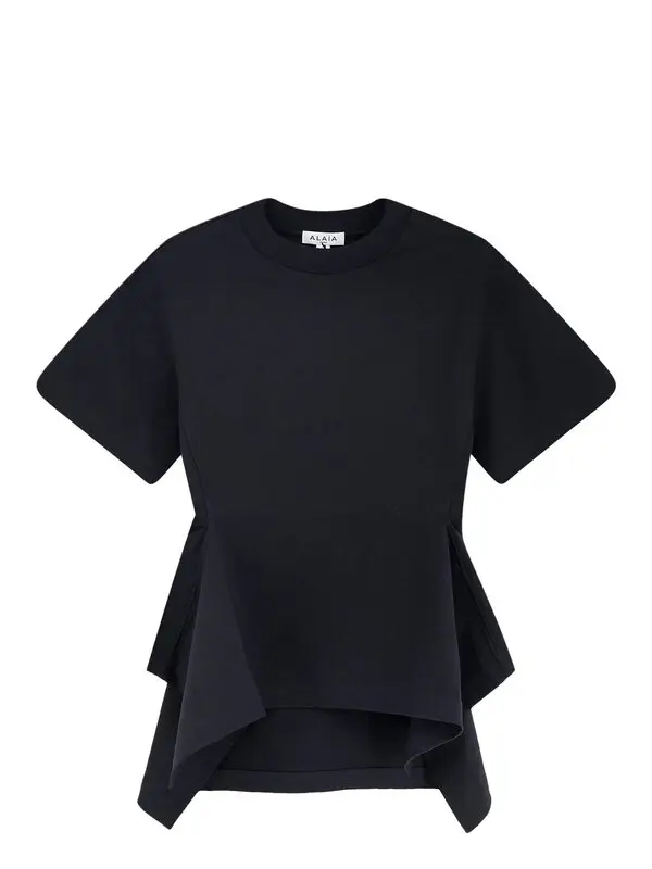 Alaïa Paneled Cotton T-shirt - Black