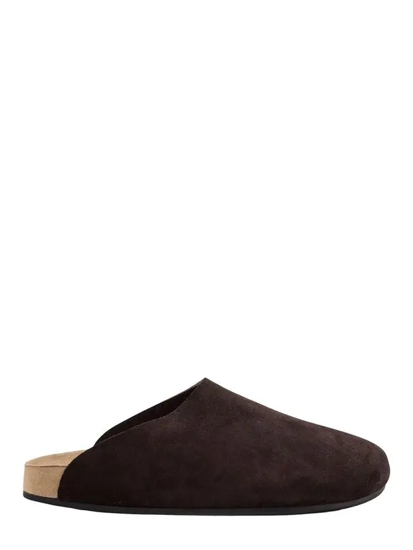 THE ROW Hudson Two Suede Slides - Brown
