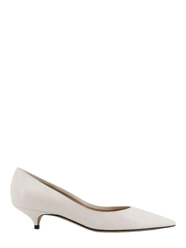 THE ROW Liisa Kitten Leather Ballerinas - White