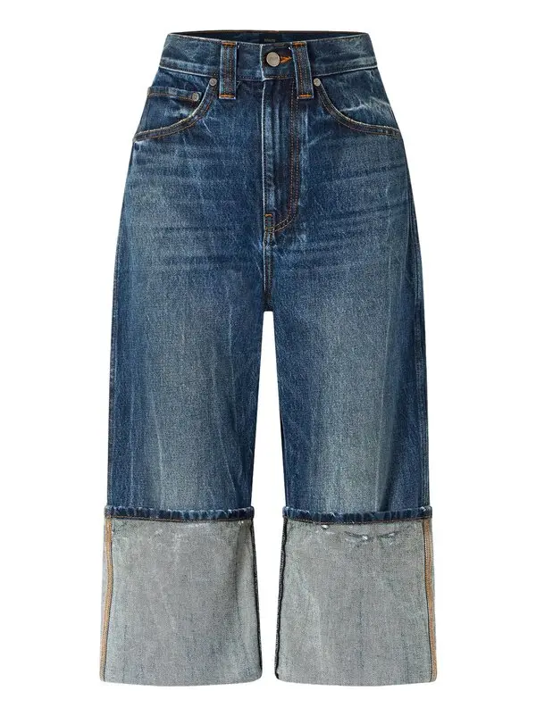 Khaite Boyle Cropped Straight-leg Jeans - Blue