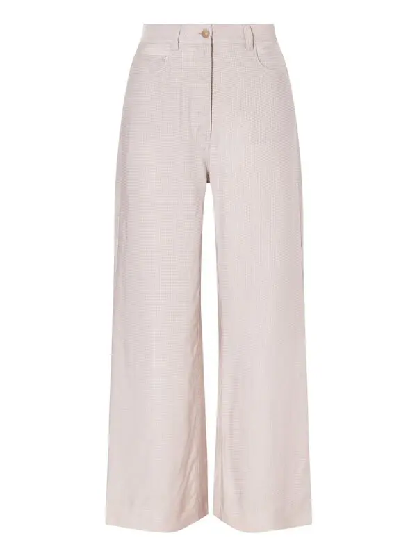 Acne Studios Poltana Checked Cupro Wide-leg Pants - Neutrals