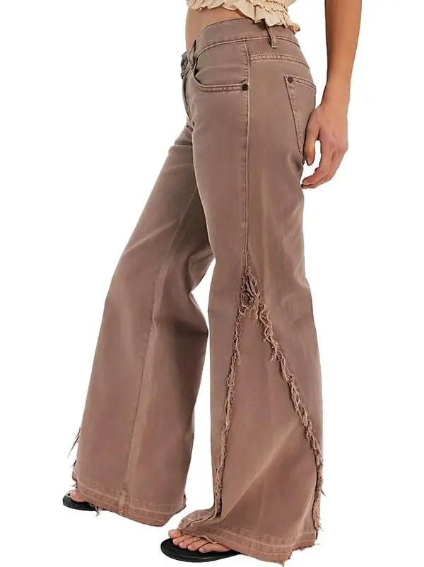 ONETEASPOON Johnnies Seamed Low-waist Wide-leg Jeans - Espresso Brown