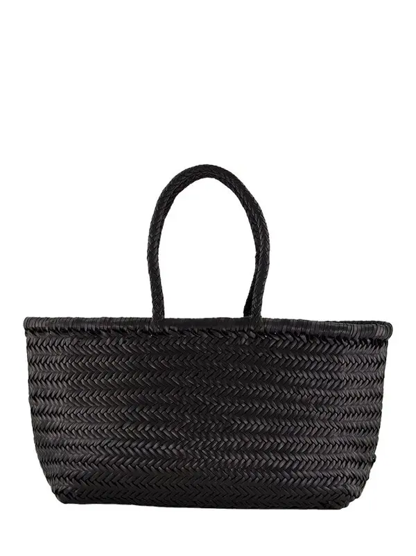 Dragon Diffusion Triple Jump Big Woven Leather Tote - Black