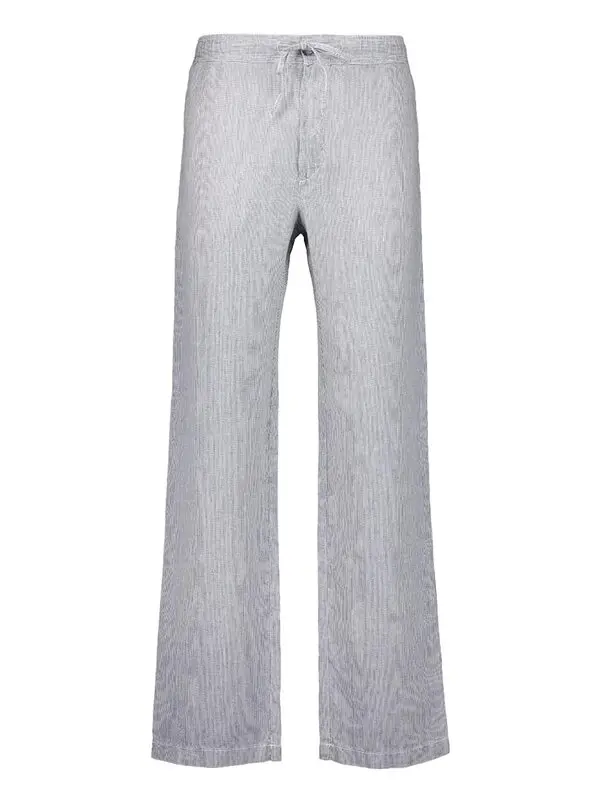 120% Lino Linen Casual Trousers - Grey